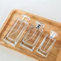 China Silver Cap Aluminum Square Crystal Perfume Bottle 30ml 50ml 100ml for sale
