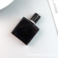 China Screw Cap Black 30ml Empty Glass Perfume Bottle 90mm Height for sale