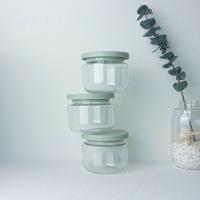 China Transparent 250ml Wide Mouth PS Plastic Containers For Body Scrubs for sale