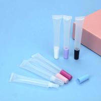 China Colorful Cap PP 15ml Clear Lip Gloss Squeeze Tube ODM Logo for sale