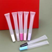 China Colorful Cap PP 15ml Clear Lip Gloss Squeeze Tube ODM Logo for sale
