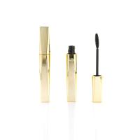 China 8.5ml Gold Plastic Mascara Tube Plated Gold Square Empty Mascara Container for sale