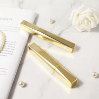 China 8.5ml Gold Plastic Mascara Tube Plated Gold Square Empty Mascara Container for sale