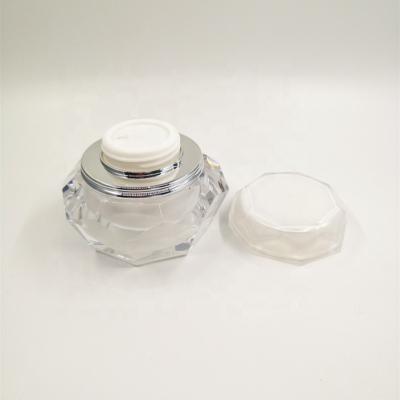 China Recyclable Acrylic Plastic 50ml Face Cream Jars Screen Printing for sale