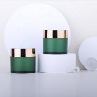 China 4oz Acrylic Matte Green Face Cream Jar With Golden Silver Lids for sale