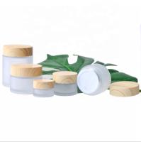 China MSDS Frosted Cosmetic Cream Jars With Bamboo Lids 10ml 15ml 20ml for sale
