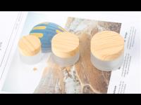 China MSDS Frosted Cosmetic Cream Jars With Bamboo Lids 10ml 15ml 20ml for sale