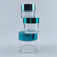 China Screw Cap Square Face Cream Acrylic Cosmetic Jar 10g Logo Printing for sale