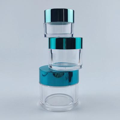China Screw Cap Square Face Cream Acrylic Cosmetic Jar 10g Logo Printing for sale