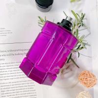 China Luxury High End 100ml Pink Frosted Glass Perfume Spray Bottle Refillable for sale