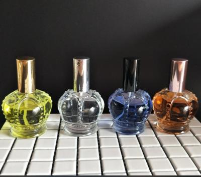 China Refillable Round Shape 80ml Empty Flint Glass Refillable Perfume Spray Bottles With Spray Atomizer for sale