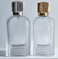 China Custom Design 60ml Square New Cap Empty Crimp Glass Perfume Spray Bottle for sale