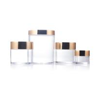 China Small 60ml 120ml 250ml Plastic Cosmetic Jars With Pink Gold Screw Lids for sale