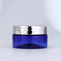 China 50ml 60ml 120ml Empty Cobalt Blue Plastic Jars With Silver Plastic Screw Lid for sale