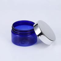 China 50ml 60ml 120ml Empty Cobalt Blue Plastic Jars With Silver Plastic Screw Lid for sale