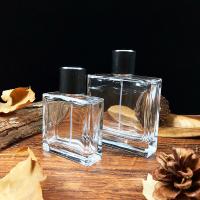 China Wholesale Clrear 50ml 100ml Square Screw Cap Glass Perfume Spray Bottle With Packing for sale