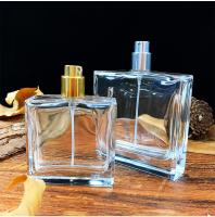 China Wholesale Clrear 50ml 100ml Square Screw Cap Glass Perfume Spray Bottle With Packing for sale