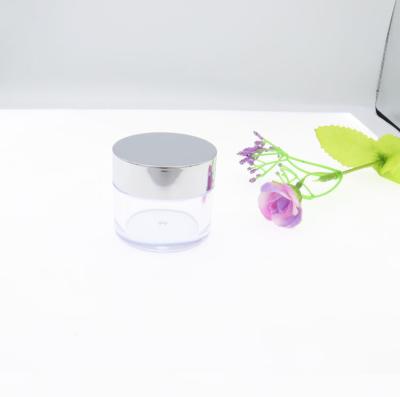 China Silver Empty Face Cream Plastic Cosmetic Jars 0.5oz 1oz 2oz for sale