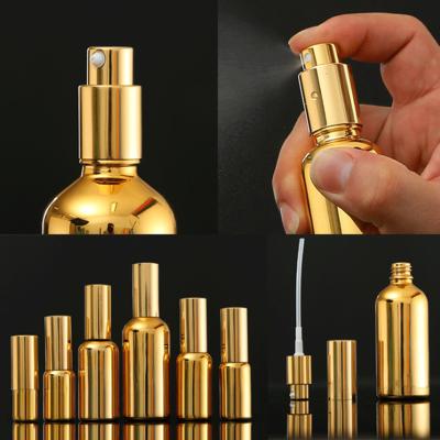 China In Stock Wholesale 5-100 ml Gold Electroplated Perfume Spray Bottle Dropper Bottle for sale