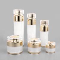 China Fancy Gold Skin Care Square Cosmetic Jars Airless Lotion Bottle OEM for sale