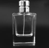 China Clear High Cap Glass Aluminum Empty Perfume Spray Bottle 50ml for sale