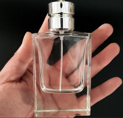 China Clear High Cap Glass Aluminum Empty Perfume Spray Bottle 50ml for sale
