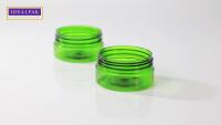 China PET Clear Green Plastic Cosmetic Jars 80ml Silkscreen Printing for sale