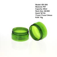 China PET Clear Green Plastic Cosmetic Jars 80ml Silkscreen Printing for sale