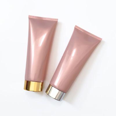 China Flip Cap Screw Lid Pink Empty Plastic Lotion Squeeze Tubes 200g for sale