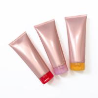 China Flip Cap Screw Lid Pink Empty Plastic Lotion Squeeze Tubes 200g for sale