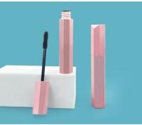 China Octagonal Pink Empty Plastic Mascara Tube Silk Print 15g for sale