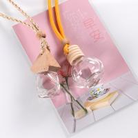 China 10ml Wooden Cap Car Hanging Perfume Bottle Diffuser Transparent for sale