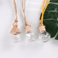 China 10ml Wooden Cap Car Hanging Perfume Bottle Diffuser Transparent for sale