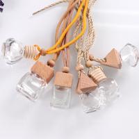 China 10ml Wooden Cap Car Hanging Perfume Bottle Diffuser Transparent for sale