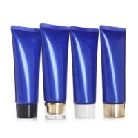 China Flip Lid Blue 100ml Cosmetic Squeeze Tube For Body Lotion for sale