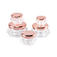 China 5g 10g 15g 20g 30g Rose Gold Cosmetic Packaging Containers Plastic Acrylic Cream Jar for sale