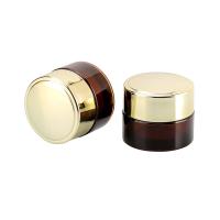 China 10g Brown Gold Cover Single Layer Eye Cream Essence Cosmetic Packaging Container for sale
