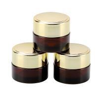 China 10g Brown Gold Cover Single Layer Eye Cream Essence Cosmetic Packaging Container for sale