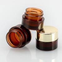 China 10g Brown Gold Cover Single Layer Eye Cream Essence Cosmetic Packaging Container for sale
