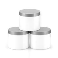 China Wholesale 120g White Single Layer PP Plastic Gray Lid Cosmetic Packaging Containers for sale