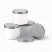 China Wholesale 120g White Single Layer PP Plastic Gray Lid Cosmetic Packaging Containers for sale