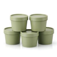 China OEM Green PP Plastic Cosmetic Packaging Cream Jars 100g for sale