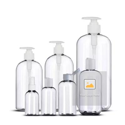 China OEM ODM Cosmetic PET Plastic Boston Round Bottle 2oz 4oz 8oz for sale