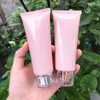 China SGS Pink Plastic Reusable Hand Cream Facial Cleanser Tube 100ml for sale