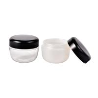 China Screw Black Cap 50ml Face Cream Moisturizer Glass Jar 100g for sale