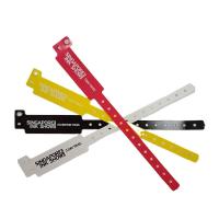 China Custom Logo Waterproof PE Snap Lock Wristband 250x25mm for Swimming Pool Events for sale