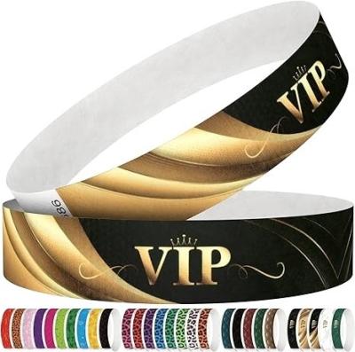 China Custom Tyvek Wristbands 250x25mm with 2 Color Graphics Design for Events for sale