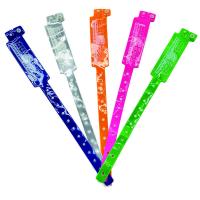 China DDJOY Reflective Neon PVC Vinyl Disposable Wristbands 250x25mm for Custom Events for sale
