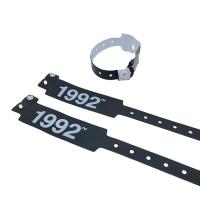 China Blue PVC Vinyl Wristband Bracelets for Events Festivals 250x25mm Custom Logo for sale