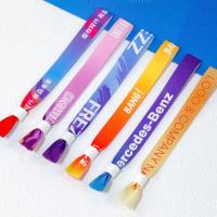 China Custom RFID Satin Fabric Wristbands 350x15mm with Logo Printing for Events Festivals Parties for sale